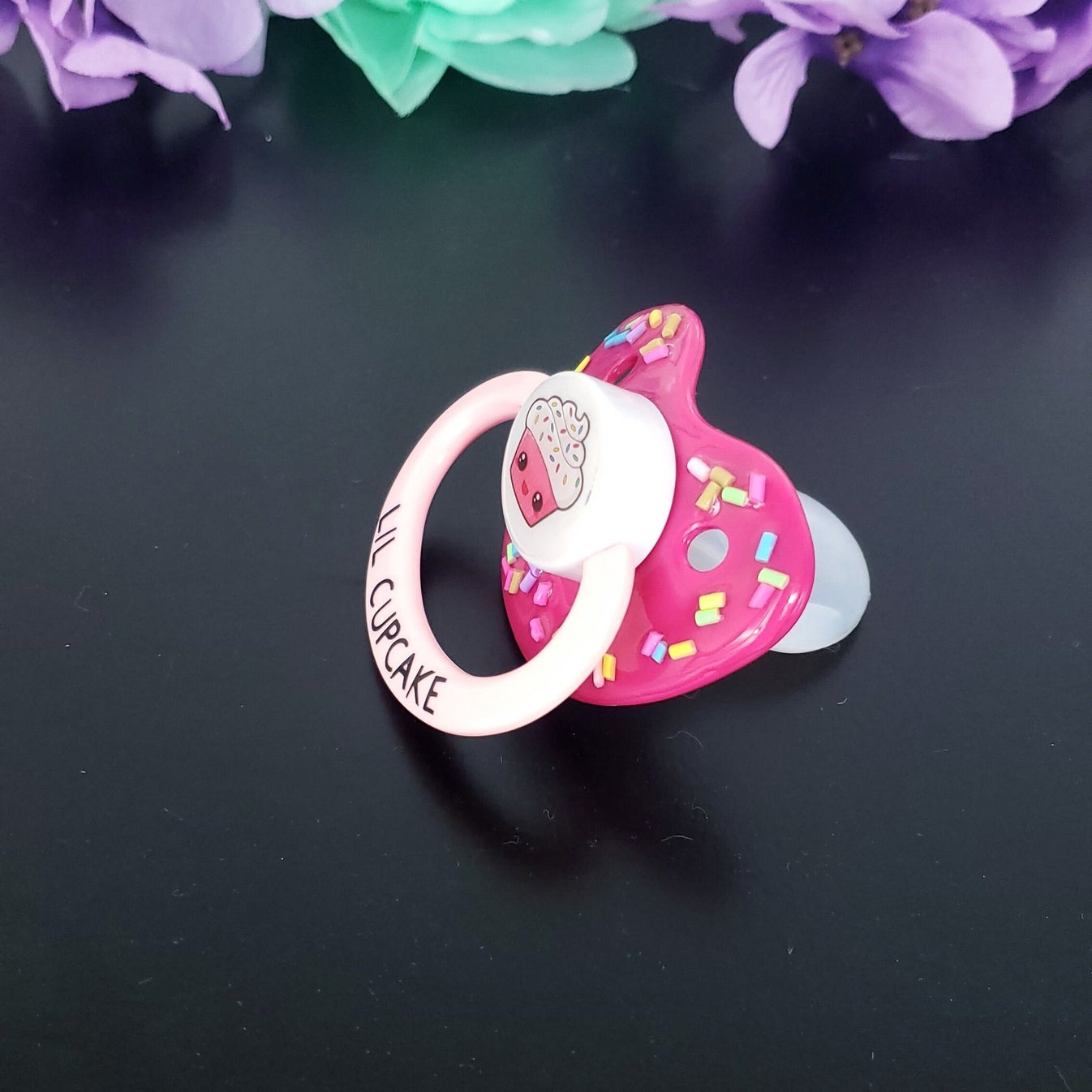 Indulge in Sweet Comfort with our Cupcake Themed Adult Pacifier