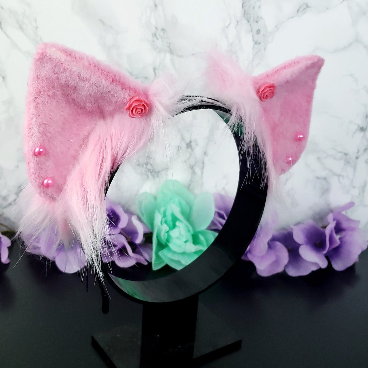 Rose Pink Deco Pig Ears Headband