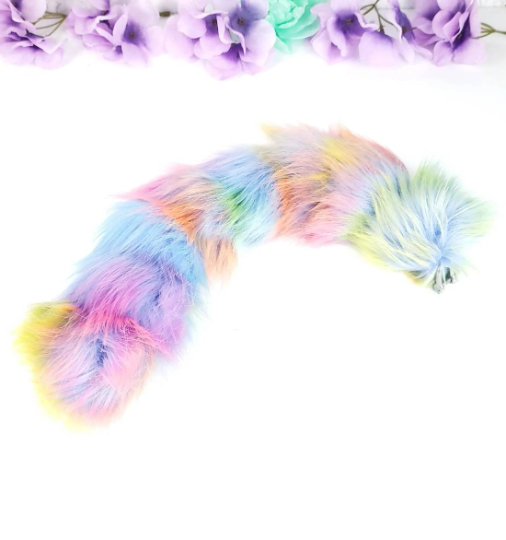 Rainbow Kitten Tail-Pet Play Tails-Vixen's Hidden Desires
